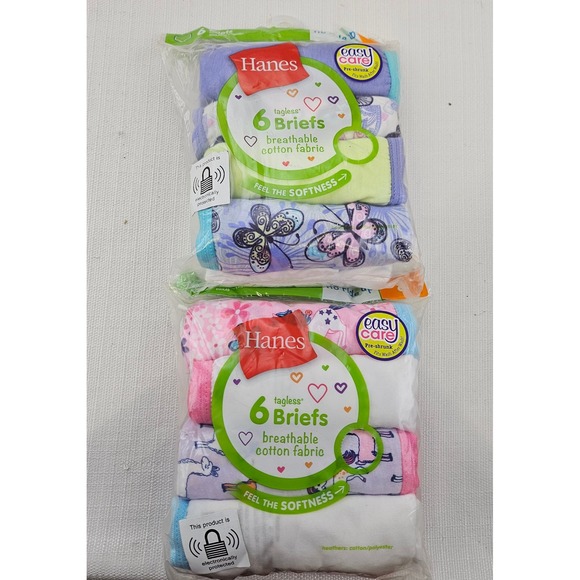 Hanes | Accessories | 2 Packs Hanes Girls 6 Pack Tagless Briefs Cotton ...